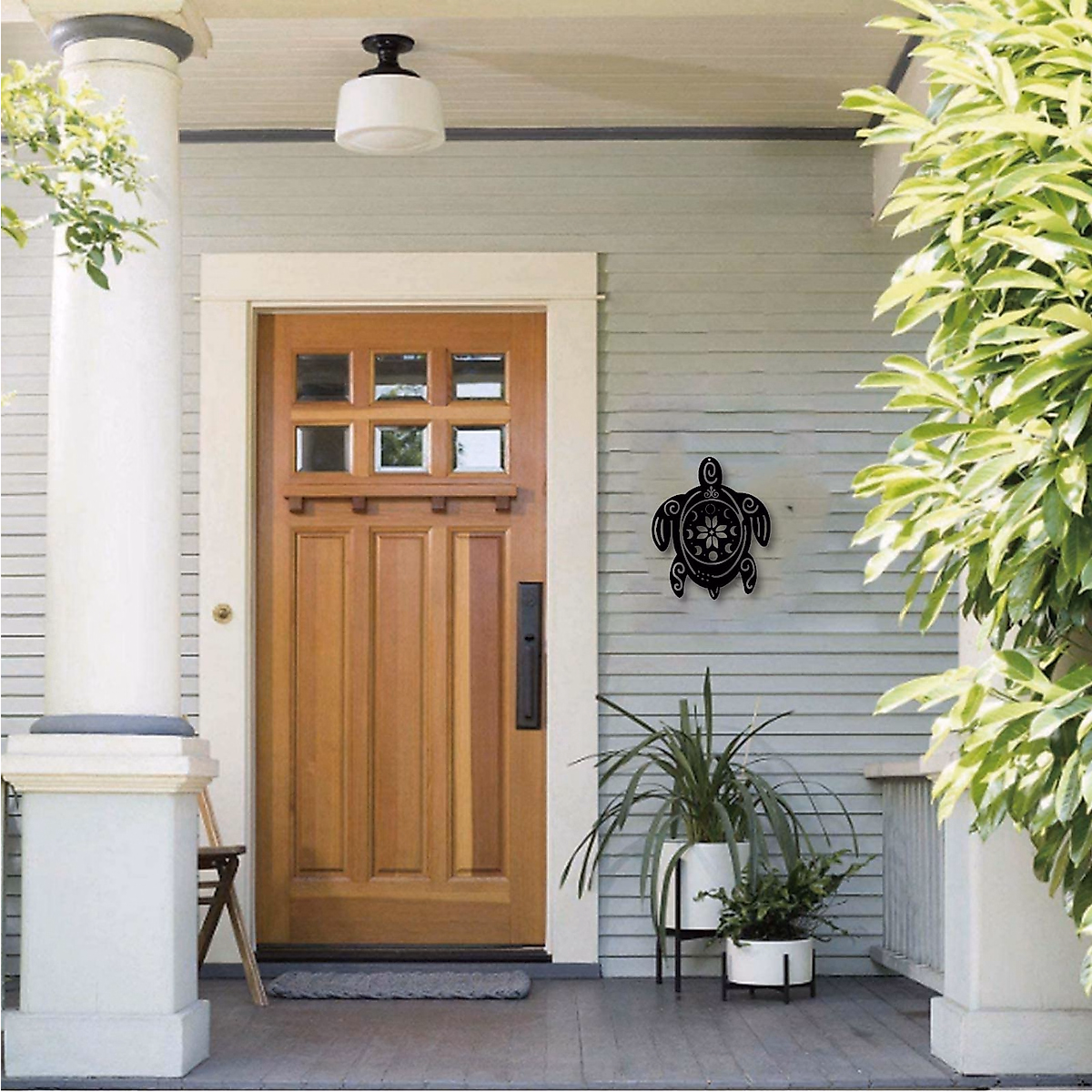 CREATCABIN Metal Sea Turtle Wall Art Sea Animal Beach Ocean Theme Wall Hanging Silhouette Sculpture Iron Sign for Indoor Outdoor Home Living room Kitchen Garden Office Decor Gift Black 12 x 10 Inch