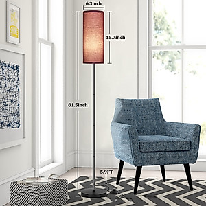 PARTPHONER Floor Lamp for Living Room, Modern Standing Lamps with Lampshade, Minimalist Tall Lamp with Foot Switch for Living Room, Bedroom, Kids Room, Office(Bulb Not Included)