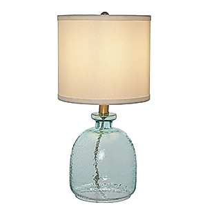 Catalina Lighting 20687-000 Textured Ocean Blue Glass Table Lamp, 18.25"H