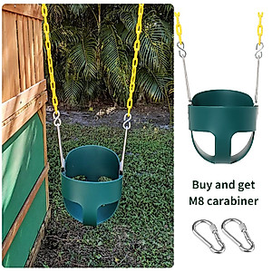 High Back Full Bucket Toddler Swing Seat with Yellow Coated Swing Chains Fully Assembled Baby Swing Outdoor - Swing Set Accessories