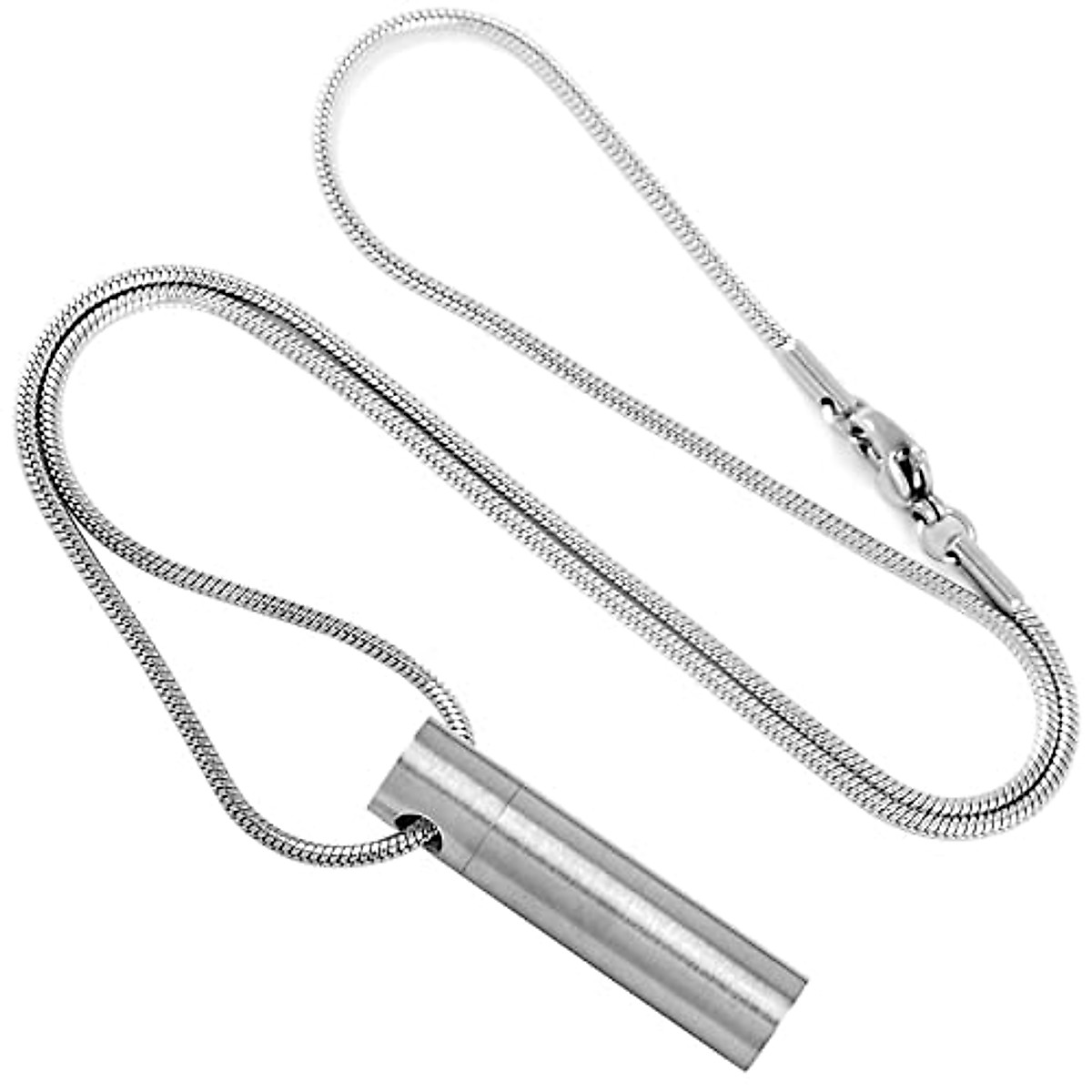 MYPOWER Stainless Steel Cylinder Urn Pendant Necklaces for Ashes Dog Pet Paw Print-Cremation Jewelry Keepsake Memorial