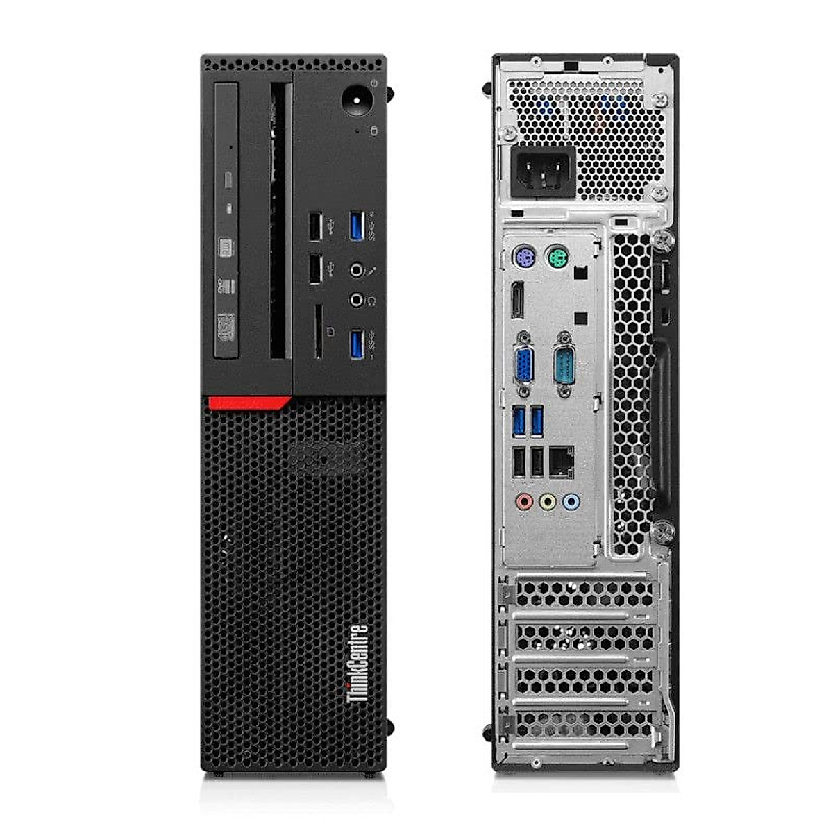 Lenovo Small Desktop Computer (SFF), Dual 24 Inch Monitors, Intel Core i7-6700, 32GB RAM 512GB SSD +2TB HDD, 2GB Graphics Card, HDMI, WiFi, Bluetooth,Wireless Keyboard Mouse (Renewed)