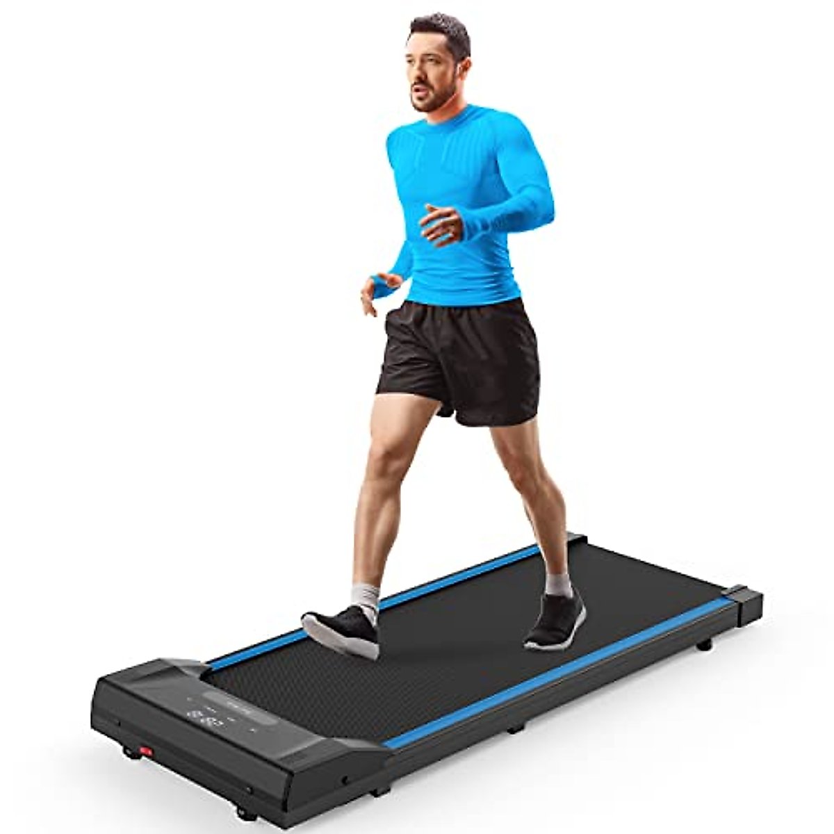 Under Desk Treadmill Walking Pad 2 in 1 Walkstation Jogging Running Portable Installation Free for Home Office Use, Slim Flat LED Display and Remote Control
