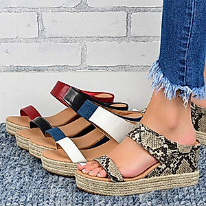 Masbird Sandals for Women 2021 Fashion Thick Platform Sandals Flat Flip Flops Summer Beach Roman Travel Shoes Red