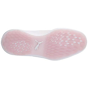 PUMA Women's Ignite Fasten8 Golf Shoe, White Silver-Pink Lady, 7.5