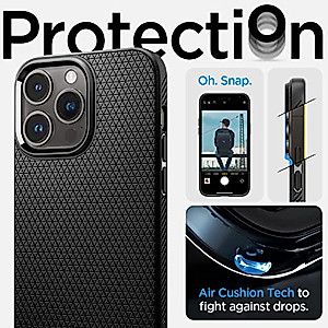 Spigen Liquid Air Armor for iPhone 14 Pro Case, [Military Grade Drop Protection], Phone Case for iPhone 14 Pro - Matte Black