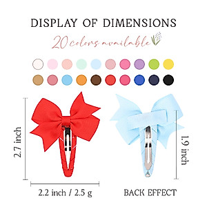 40PCS Snap Baby Hair Bows Clips for Girls Grosgrain Ribbon Fully Wapped 2 Inch Infant Hair Barrettes Accessories for Baby Girls Newborns Toddler