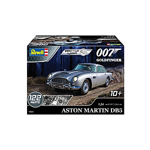 Revell 14554 Aston Martin DB5 James Bond 007 Goldfinger 1:24 Scale 122-Piece Skill Level 2 Model Car Building Kit, Silver