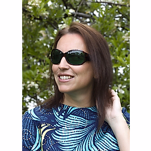 MigraLens Migraine Relief Glasses Women's Frame, Purfect Style | For Chronic Light Sensitivity | Green Lenses