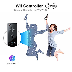 Bameca Wii Controller 2 Pack, Wii Remote Controller for Wii and Wii U