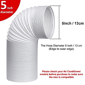 Modda Exhaust Hose for Portable Air Conditioner - 5 Inch Diameter - Universal - Flexible Counter-Clockwise AC Exhaust Hose (59 Inch Length)