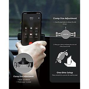 Jowua 6D Tesla Compatible Invisible Foldaway Car Mount (Universal Roller Mount) Compatible for Tesla Tesla Model 3/ Y, Model S/X Plaid (6D Suction Cup)