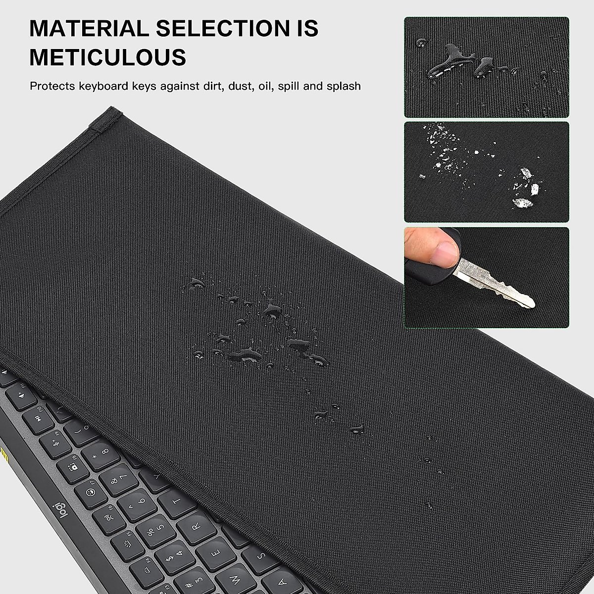 Computer Keyboard Dust Cover Sleeve Bag for Universal Keyboard, 68-87 Keys Wireless/Wired Gaming PC Keyboard Dust Cover, Logitech/Dell/Corsair/Havit/Redragon/Arteck/Apple Keyboard Protector-Black