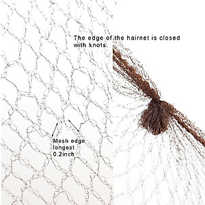 50 Pcs Hair Net 20 Inch Invisible Elastic Mesh Wig Hairnet for Bun Hair Making Food Service Workes (Bulk Packing,Dark Brown)