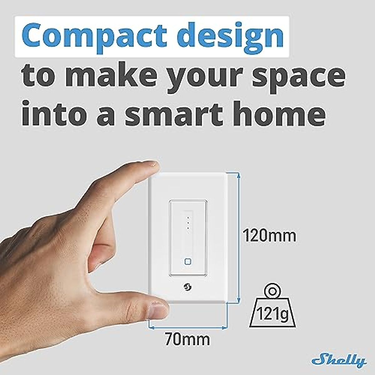 Shelly Plus Wall Dimmer | WiFi Smart Wall Dimmer Relay | Home Automation | Bluetooth Gateway | Compatible with Alexa & Google Home | No Hub Required | Timer Schedule | Dimmable Lights (2 Pack)