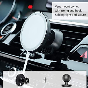 Kuaguozhe Adhesive Car Mount Compatible with Mag Safe Charger - Use Together as Magnetic Phone Car Holder, Car Mount on Vent Dashboard, Compatible with iPhone 14 13 12 Pro Max Plus Mini