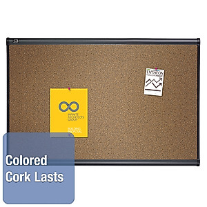 Quartet Cork Bulletin Board, Prestige, 4 x 3 feet, Graphite Finish Frame (244G)