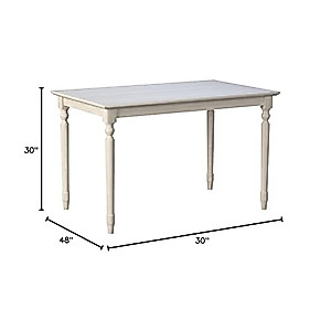 International Concepts Table Top Solid with Wood Standard Height Turned Legs, 30 by 48-Inch, Unfinished
