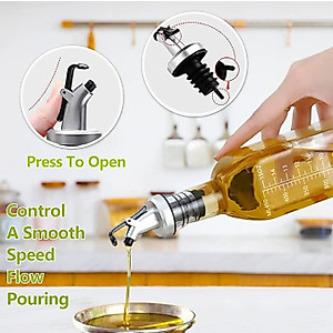 HORNO 5 Pack Oil Spouts, Olive Oil Vinegar Bottle Stopper Dispenser, Leakproof Bottle Spouts for Oil, Vinegar, Olive Oil, Salad, Wine, Etc