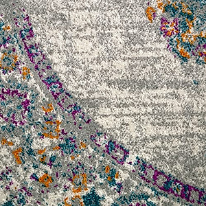 Leick Home 595272 Song Floral Indoor Outdoor Area Rug Round 5'3"