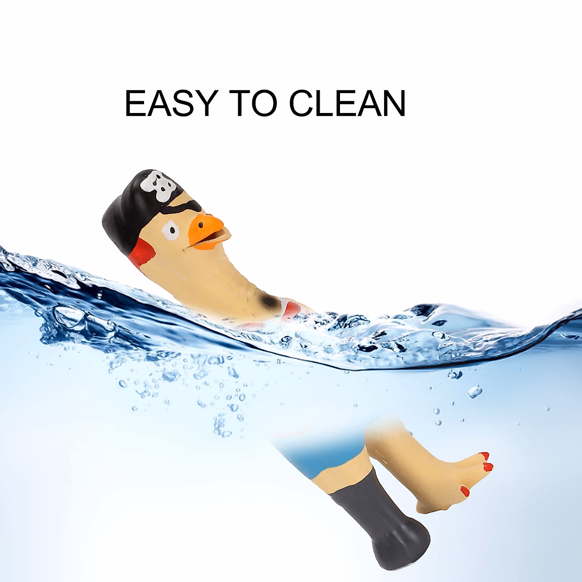 Zerodis Squeaky Chicken Dog Toys, Yellow Rubber Squaking Chicken Toy Novelty Rubber Chicken Teeth Grinding Interactive Squeaky Dog Toy for Dogs (Pirate Chicken)