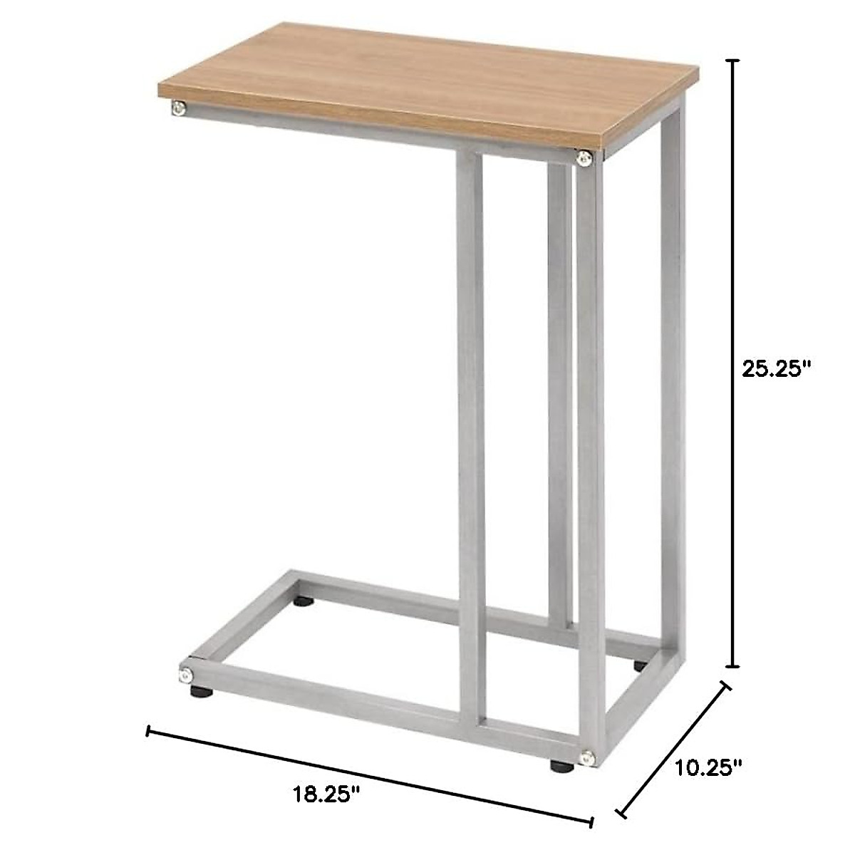 Coral Flower C Side Table Sofa End Tables for Home Office, Living Room Accent Snack Table Couch Table for Coffee，Light Walnut