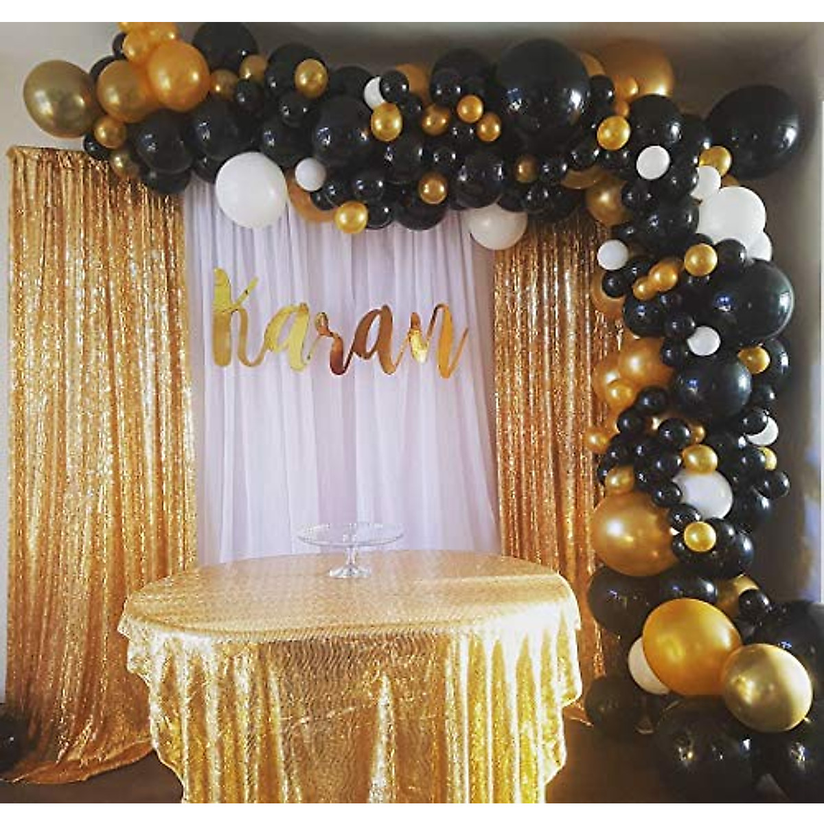 Sequin Backdrop Curtain Gold Sparkly Drapes 4 Panels 2ftx8ft Wedding Ceremony Backdrop Glitter Shimmer Fabric Backdrop Background