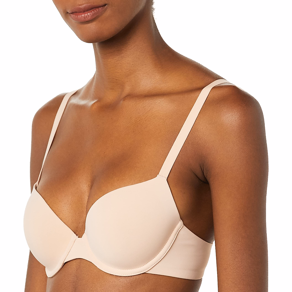 Amazon Essentials Women's Demi Cup Microfiber Bra with Adjustable Straps - Discontinued Colors, Pack of 2, Blush, 38C