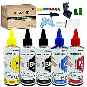 HEMAINK 5 Bottles Ink and Ink Refill Tools Compatible for Canon Ink Cartridges PG-245XL CL-246XL PG-210XL CL-211XL PG-243 CL-244 245XL 246XL 243 244 210 211