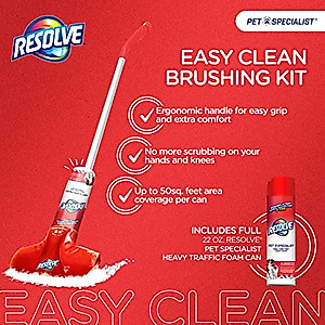 Resolve Pet Specialist Easy Clean Brushing Kit includes Heavy Traffic Foam Carpet Cleaner, 22oz
