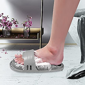 Kibhous Silicone Shower Foot Scrubber Personal Foot Massage and Cleaning with Soft Silicone Bristles and Non-Slip Suction Cups, Foot Scrubbers for Use in Shower Men and Women (1PCS Gray)