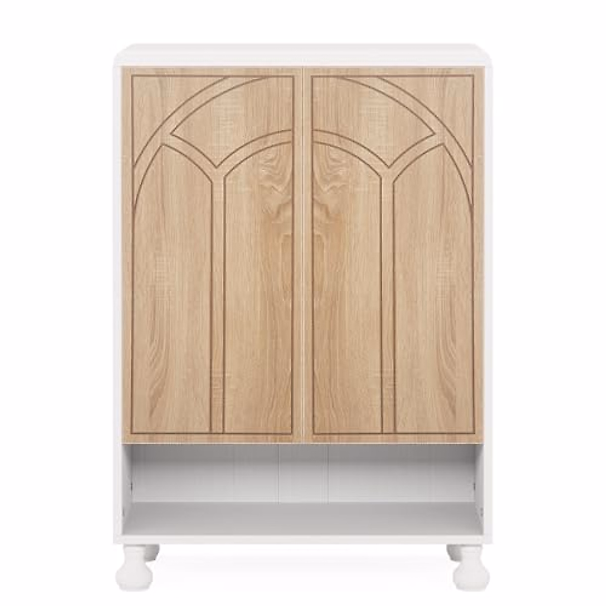 Tribesigns Shoe Storage Cabinet, 24 Pairs Organizer Cabinet with Door, White Freestanding Shoe Storage, 6 Tiers Modern Wood Shoe Rack for Entryway, Living Room (Fits Shoes up to Men's Size 16)