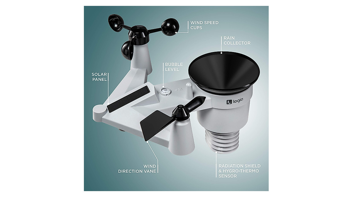 Logia 5-in-1 Wi-Fi Weather Station with Solar - Accurate Home Monitoring