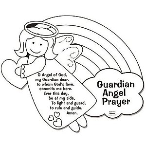 Christian Brands Color Your Own Guardian Angel Prayers Arts & Crafts Coloring Sheet for Kids