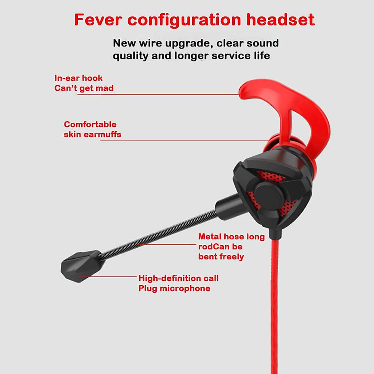 Wired Gaming Headset,in-Ear Earphones,Noise Cancelling Stereo Game Earbud,Microphone for Cellphones PC PS4