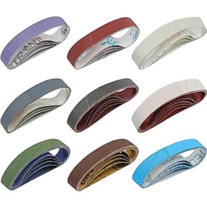 45 Pcs 3/4" x 12" Replacement Knife Sharpener Sanding Belt Kit for Work Sharp Knife & Tool Sharpener Ken Onion Edition (WSKTS-KO), 80/120/240/400/600/800/1000/2500/5000 Grits