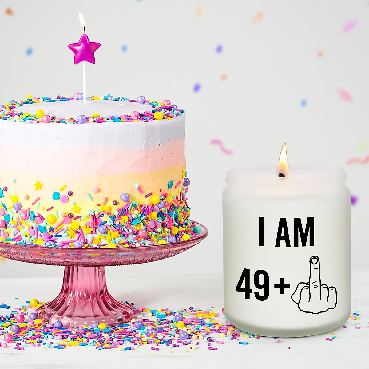 50th Birthday Gifts for Women Men, 50th Birthday Decorations Birthday Candles, Unique Funny Gag Cool Gifts for 50 Year Old Woman 1974 50th Birthday Gifts for Her Him Best Friend Brother Sister Dad Mom