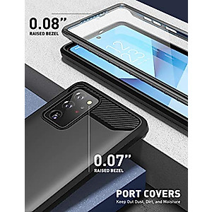 Clayco Xenon Series Designed for Samsung Galaxy Note 20 Ultra Case, [Built-in Screen Protector] Full-Body Rugged Cover Compatible with Fingerprint ID, 6.9 inch 2020 Release (Black)