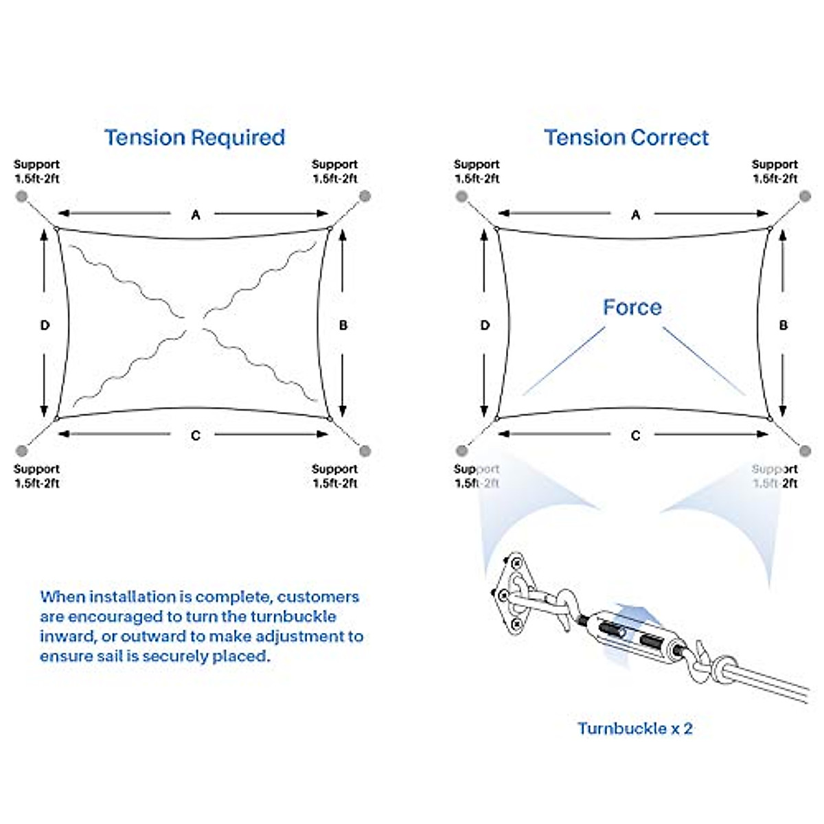 E&K Sunrise Light Gray 6' x 8' Waterproof Sun Shade Sail UV Resistant Block Durable Awning Fabric Cloth Screen for Outdoor Patio Lawn Garden with Hardware Kits -Customized