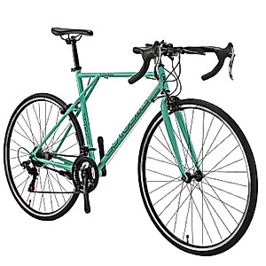 EUROBIKE OBK XC560 Road Bike 700C Wheels 54cm Frame for Men 21 Speed City Commuter Bicycle Complete Racing Bikes (Green)