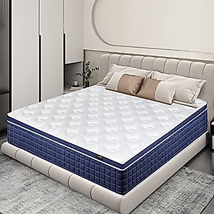 AICEHOME Queen Mattress,10 Inch Medium Firm Feel Hybrid Mattress in a Box, Gel Memory Foam Multilayer Design Mattress,Individually Wrapped Spring for Motion Isolation & Support (Queen)