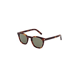 Saint Laurent SL28 003 49MM Havana / Green Square Sunglasses for Men for Women + FREE Complimentary Eyewear Kit, 49