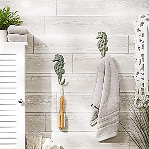 DII Cast Iron Collection Decorative Wall Hook Set, Seahorse, 2 Count