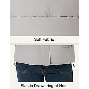 ROYAL MATRIX Women's Cropped Puffer Jacket Winter Lightweight puffer jacket Short Warm puffy Jacket (Grey, Medium)