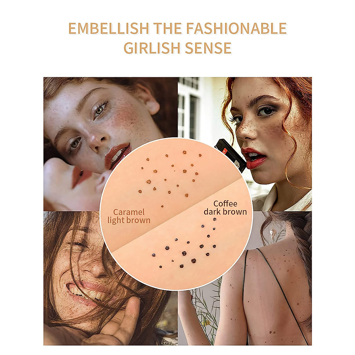 Sumeitang 2 Colors Liquid Freckle Pen, Natural Lifelike Face Fake Freckle Makeup Pen Magic Freckle Color, Waterproof Long Lasting Quick Dry Faux Freckles Pen Soft Dot Sopt Pen -Light Brown&Dark Brown