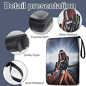Football Card Binder with Sleeves, Football Card Holder, Sports Cards Storage Organizer for Collector, with Waterproof Surface and Strap (Hold Up to 400 Cards)
