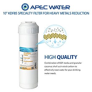 APEC Water Systems FI-KDF85 Iron and Hydrogen Sulfide Reduction Specialty Water Filter, 2.5"x10