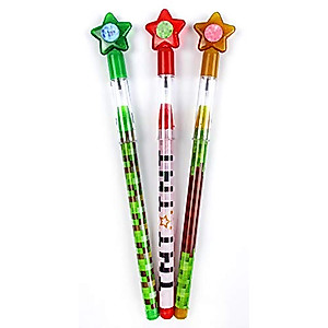 TINYMILLS 24 Pcs Pixel Miner Themed Multi Point Pencils Party Favor Mine Pixel Craft Back to School Pencils Classroom Rewards Prizes Goody Bag Treat Bag Stuffers