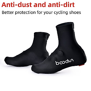 HANILI Cycling Shoe Covers, Bike Overshoes for Women Men, Dustproof Zippered Bicycle Overshoes for Men Women, Road Mountain Bike Booties-Red||XL