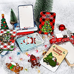 MGparty 8 PCS Christmas Gift Card Tin Holder Boxes Unique Colorful Gift Card Boxes with Lids Gift Card Holders Unique for Christmas Holiday Gift Box Set, Xmas Party Favors